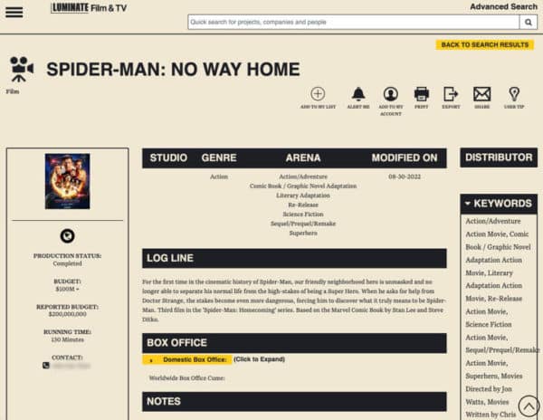 TV & Movie Database | Luminate Film & TV
